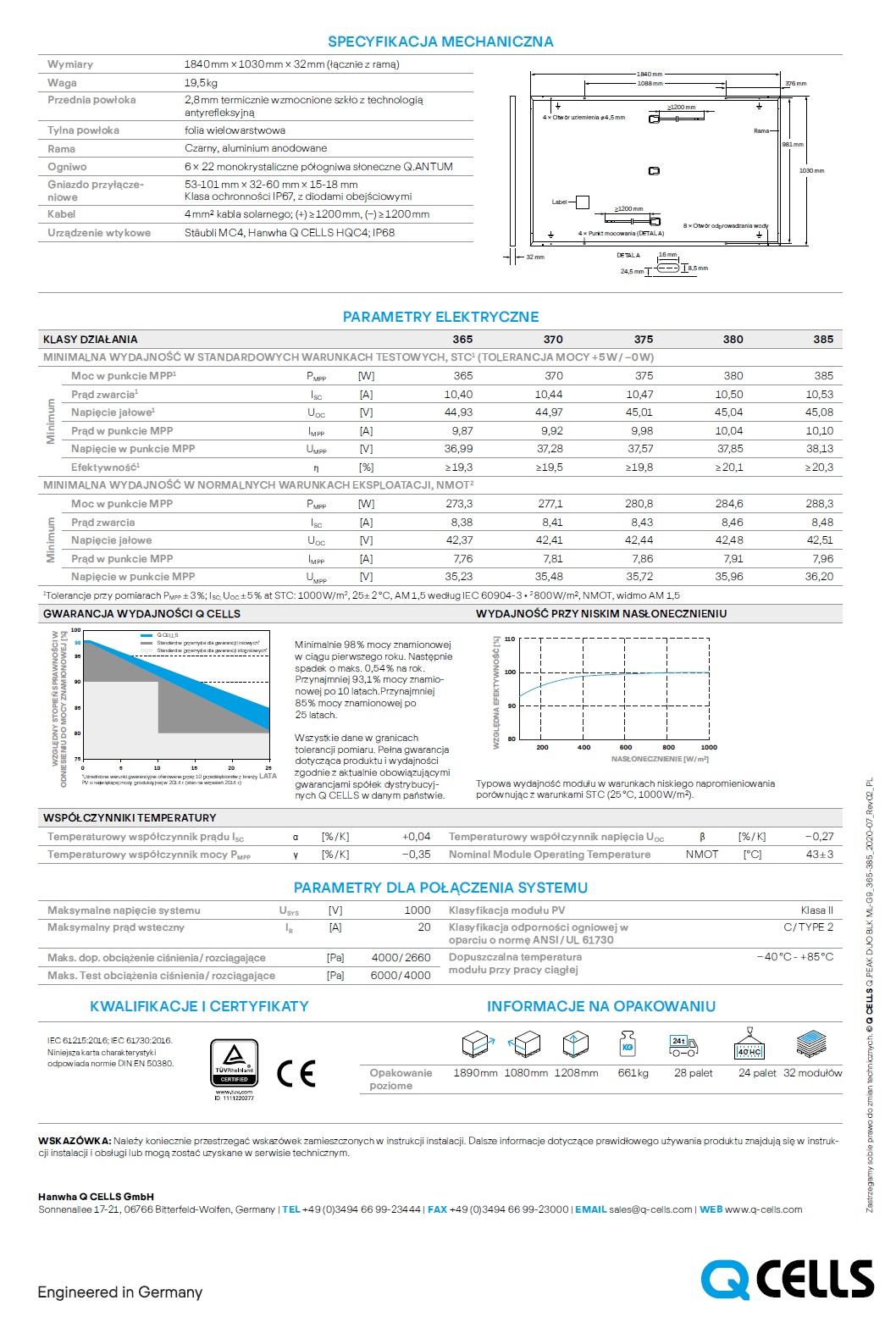 Q.CELLS Q.PEAK DUO BLK ML G9+ 380 MONO HALF CUT FULL BLACK - Co możemy ...